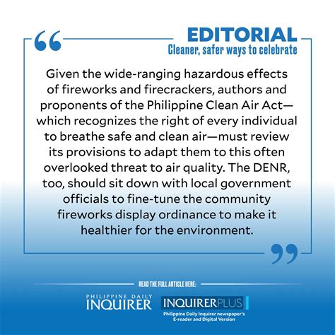Cleaner Safer Ways To Celebrate Inquirer Opinion