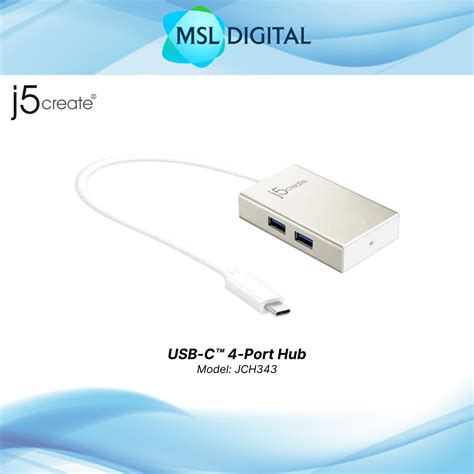 j5create jch343 usb c™ 4 port hub windows® macos® linux® chrome