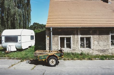 Premium Photo Cart In Front Of House