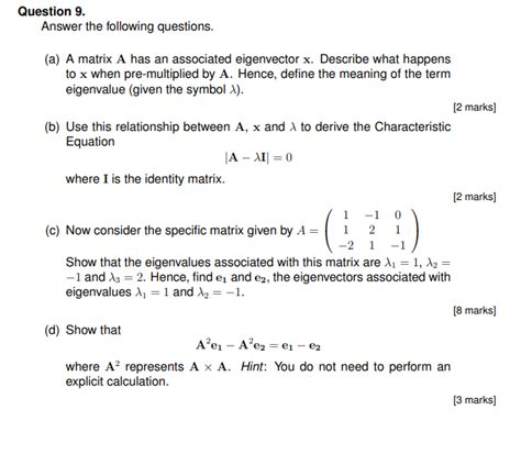 Solved b Use this relationship between A x and λ to derive Chegg com