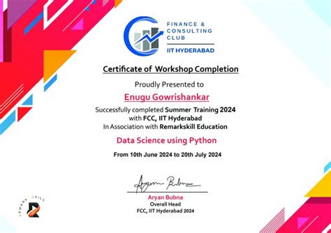 Gowri Shankar On Linkedin Datascience Python Fcc Iithyderabad