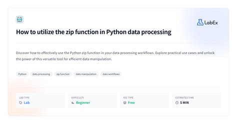 how to utilize the zip function in python data processing labex