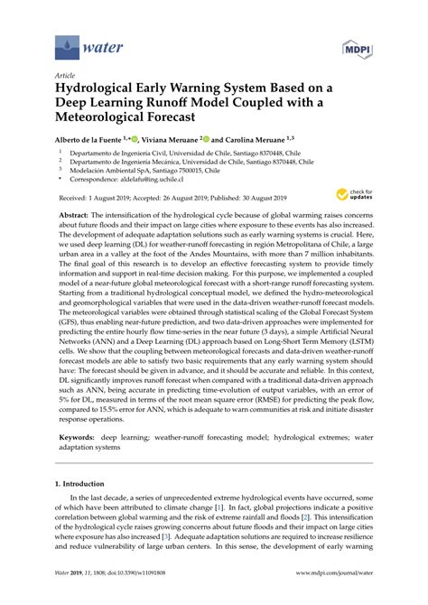 Pdf Hydrological Early Warning System Based On A Deep Learning Runoff Model Coupled With A