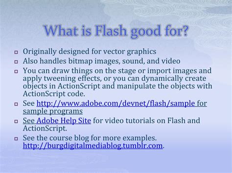 PPT Introduction To Flash And ActionScript PowerPoint Presentation