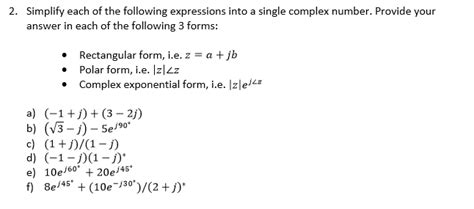 Solved Simplify Each Of The Following Expressions Into A Chegg