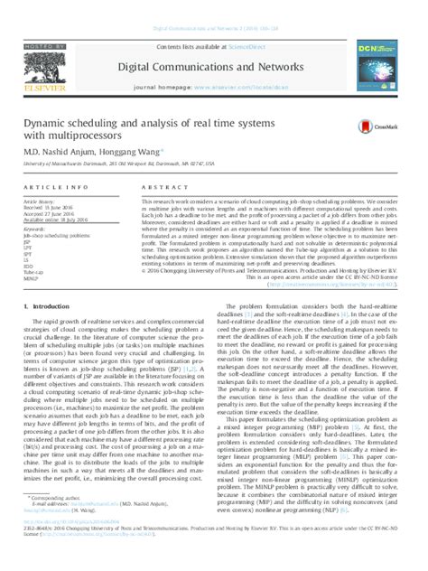 Pdf Dynamic Scheduling And Analysis Of Real Time Systems With Multiprocessors Nashid Anjum