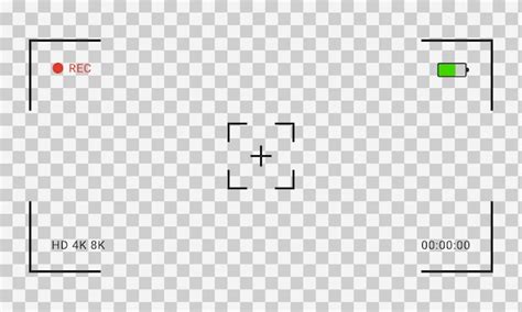 카메라 인터페이스 뷰파인더 및 카메라의 초점 비디오 화면 프리미엄 벡터