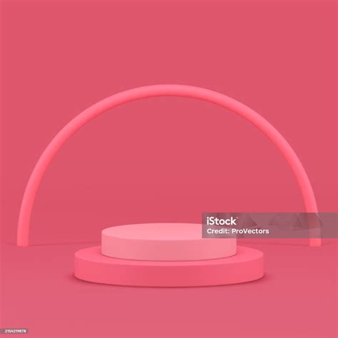3d 핑크 기하학적 연단 받침대 실린더 스탠드 쇼 디스플레이 현실적인 벡터 일러스트 레이 션 0명에 대한 스톡 벡터 아트 및 기타 이미지 Istock
