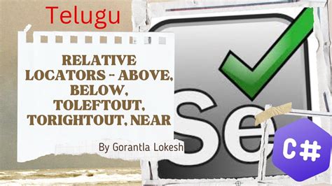 2024 Part 7 Relative Locators In Selenium C Selenium Csharp