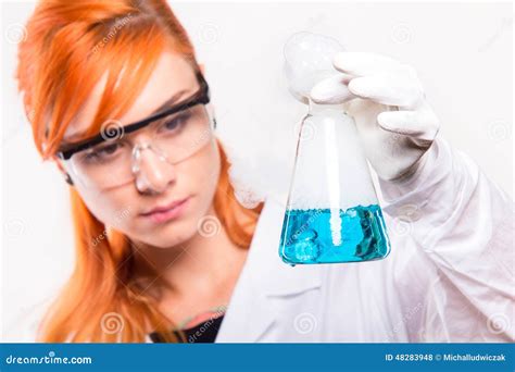 Chemist Woman Holding A Test Tube In A Lab Stock Photo Image Of Acid Girl 48283948