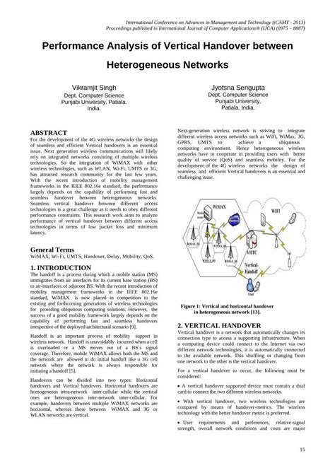 Pdf Performance Analysis Of Vertical Handover Betweenresearch