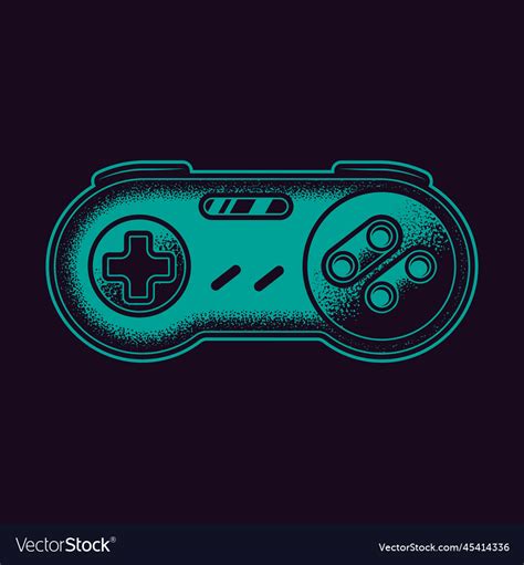 Retro Geypad From 8 Bit Console In Vintage Style Vector Image
