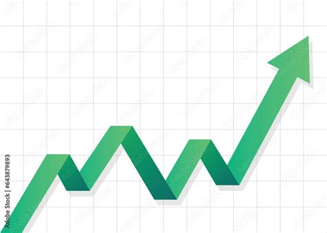 Green Stock Market Arrow Business Graph Growing Pointing Up On Economic