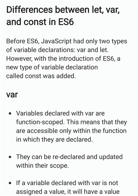 SOLUTION Difference Between Var Let Const Studypool