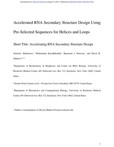 Pdf Accelerated Rna Secondary Structure Design Using Pre Selected