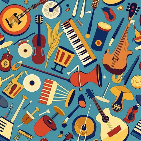 Premium Vector Pattern Design With Musical Instruments