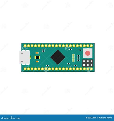 Diy Electronic Micro Board With A Microcontroller Stock Vector