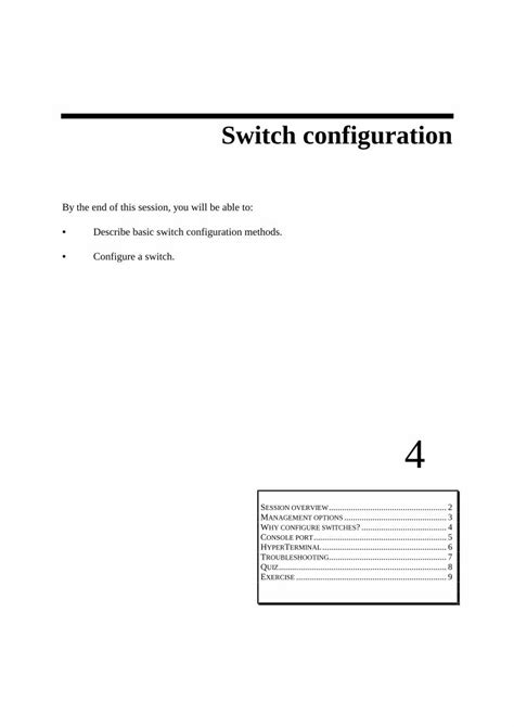 pdf switch configuration systems and network training configuration