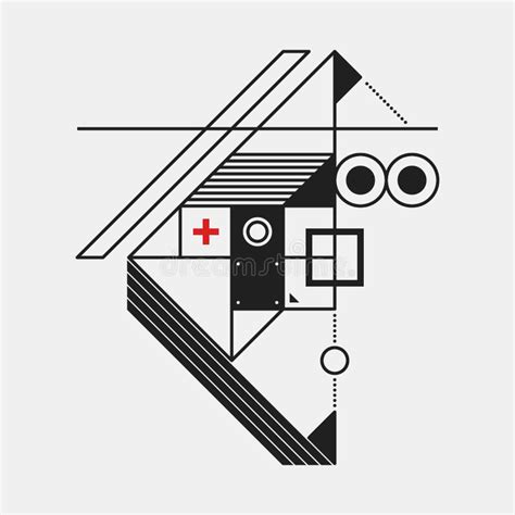 Abstract Design Element In Constructivism Style Stock Vector Illustration Of Simplicity Print