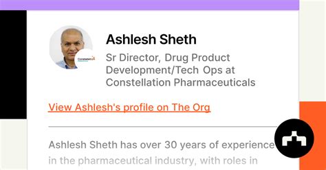 Ashlesh Sheth Sr Director Drug Product Developmenttech Ops At