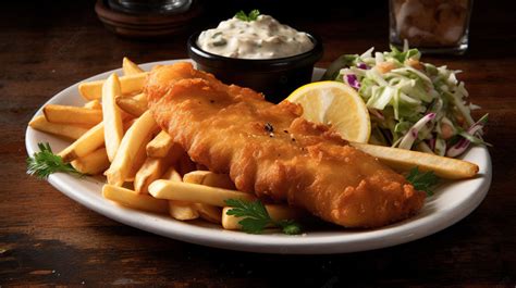 사이드 샐러드와 함께 제공되는 피쉬 앤 칩스 그림 피쉬 앤 칩스 피쉬 앤 칩스 생선 배경 일러스트 및 사진 무료 다운로드