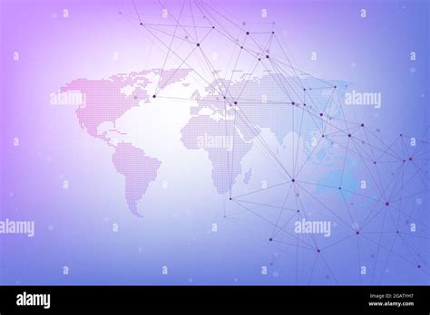 Global Network Connections With World Map Internet Connection Background Abstract Connection