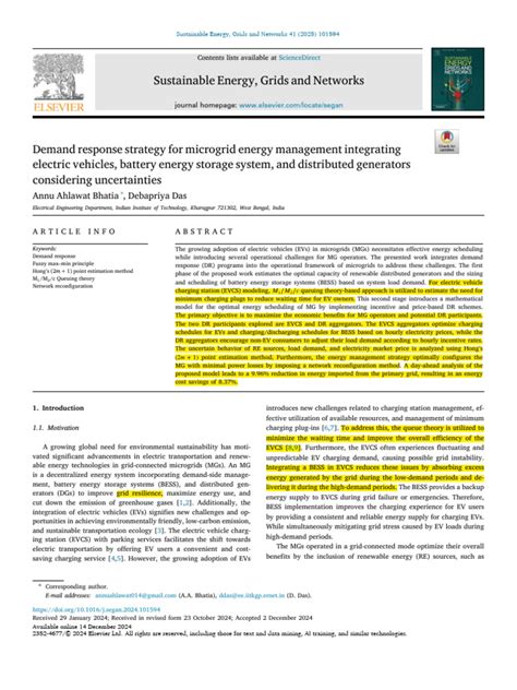 Demand Response Strategy For Microgrid Energy Management Integrating Pdf