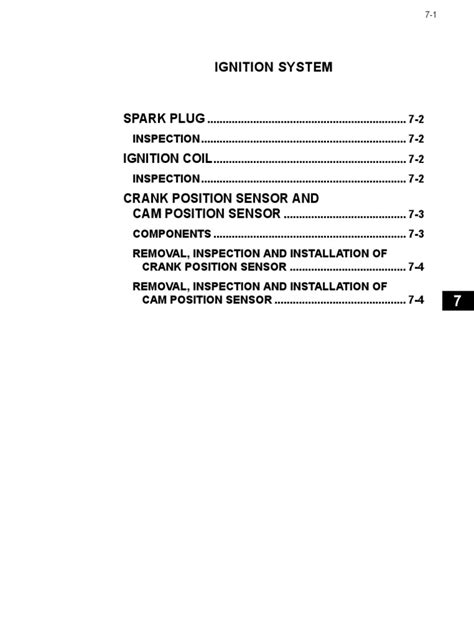 Sect 7 Ignition System 1fs Engine Ce303 Pdf Ignition System Electrical Connector