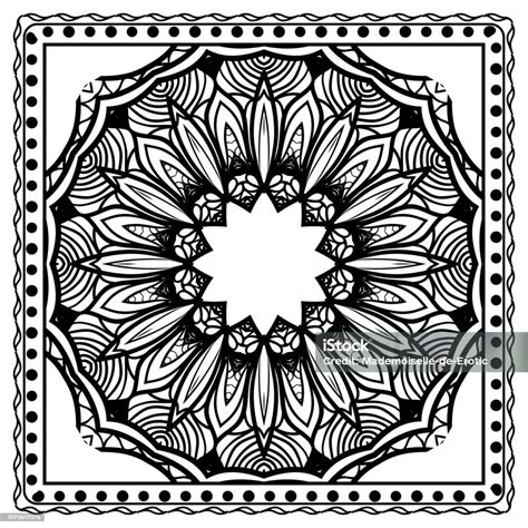 스퀘어 패션 인쇄를 위한 디자인 포켓 목도리 섬유 손수건 기하학적 꽃 패턴입니다 벡터 일러스트입니다 0명에 대한 스톡 벡터 아트