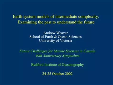 Ppt Earth System Models Of Intermediate Complexity Examining The