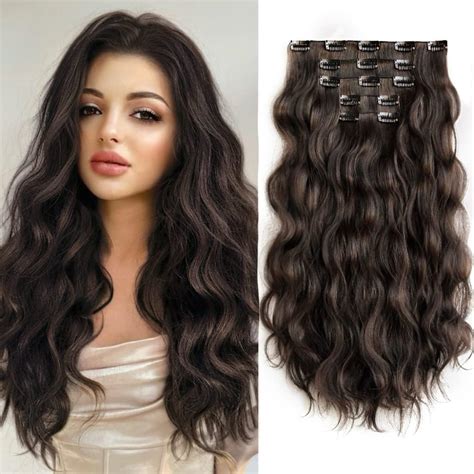 Dark Brown Hair Extensions Clip In Hair Extensions For