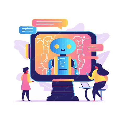 Premium Vector Tinypeoplechattingwithchatbotoncomputer