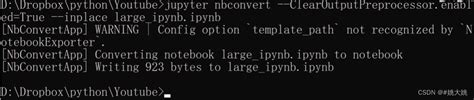 Jupyter Notebookipynb文件输出东西太多打不开的解决方法【笔记自用】怎么去除ipynb的输出 Csdn博客