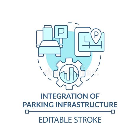 Integration Of Parking Infrastructure Turquoise Concept Icon Stock