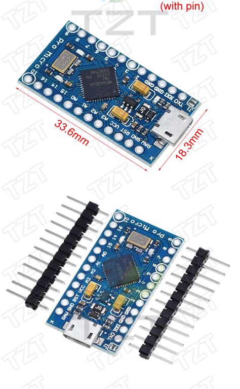 Tzt Pro Micro Atmega32u4 5v 16mhz Replace Atmega328 For Arduino Pro Mini With 2 Row Pin Header