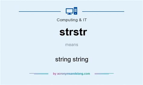What Does Strstr Mean Definition Of Strstr Strstr Stands For String String By
