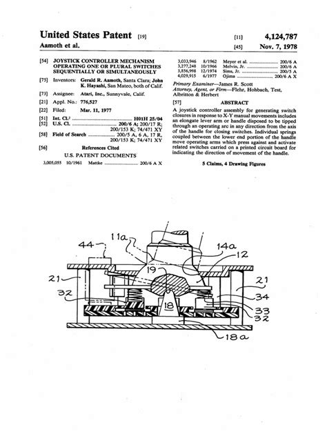 Atari Joystick Patent 1978 Us4124787 Pdf Design