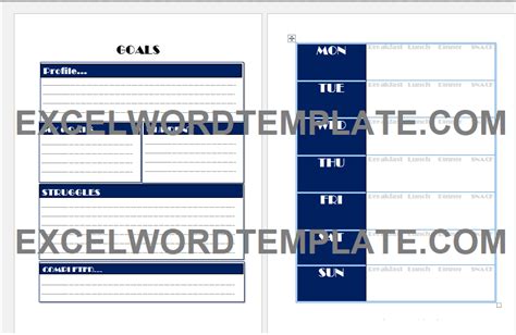 Weightloss Journal Templates Excel Word Template