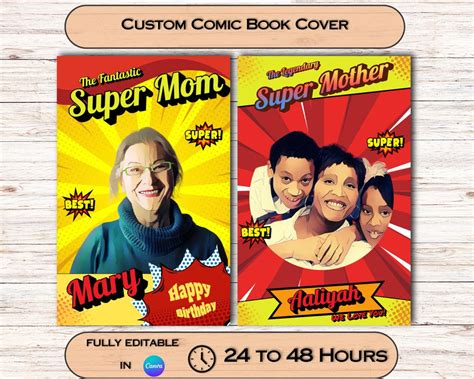 Mom Comic Book Cover T Fully Editable Mother Comic Book Supermom