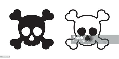 두개골 Crossbones 벡터 할로윈 아이콘 만화 캐릭터 독 낙서 로고 상징 일러스트 레이 션 디자인 클립 아트 절연 공포