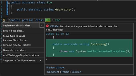 Wpf Usercontrol Inheriting Abstract Class Should Have A Quick Action To
