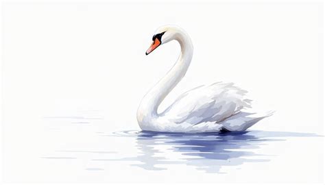 Free Graceful Swan Glides Image Swan Watercolor Minimal Download