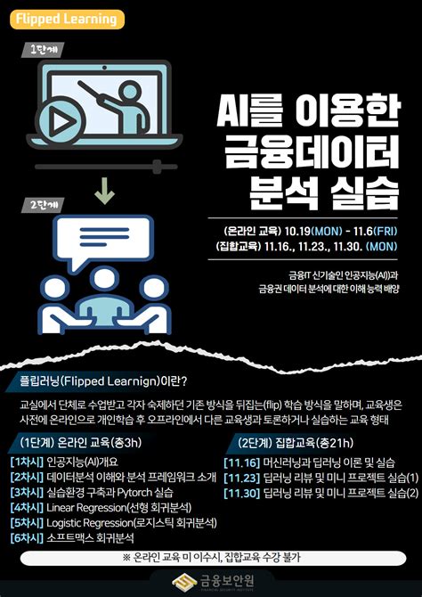금융보안교육센터 2020년 플립러닝 교육 Ai를 이용한 금융데이터 분석 실습 과정 안내 Facebook