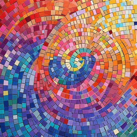 Premium Photo A Brightly Colored Mosaic Tile Pattern With A Circular Design Generative Ai