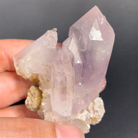 Reverse Scepter With Enhydro Amethyst On Chalcedony And Quartz