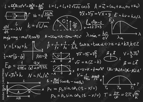 Physics Formulas Mathematical Equations Physics Theories Arithmetic Calculations Blackboard
