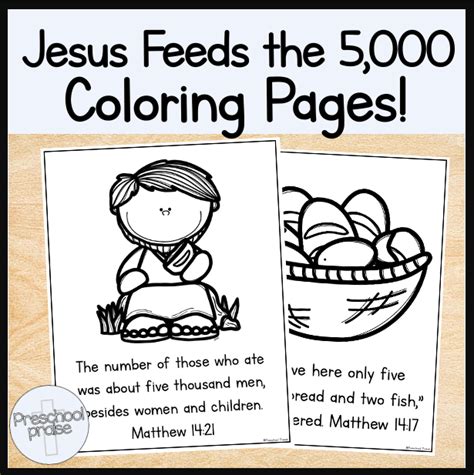 Jesus Feeding The 5000 Coloring Page