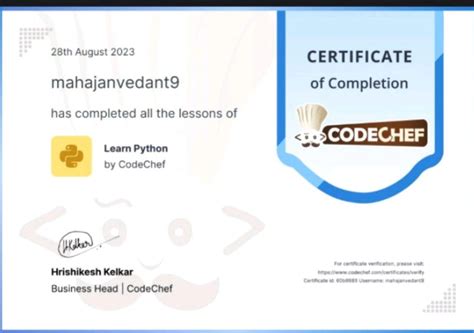 vedant mahajan on linkedin codechef python certificateofcompletion