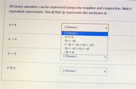 Solved All Binary Operators Can Be Expressed Using Only