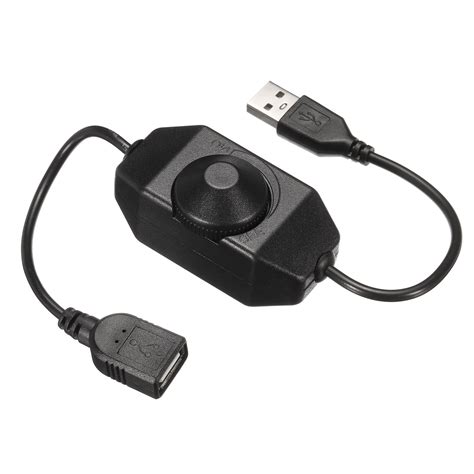 Uxcell Usb 5v Dc Pwm Rotary Inline Dimmer For Led Strips Lights Black